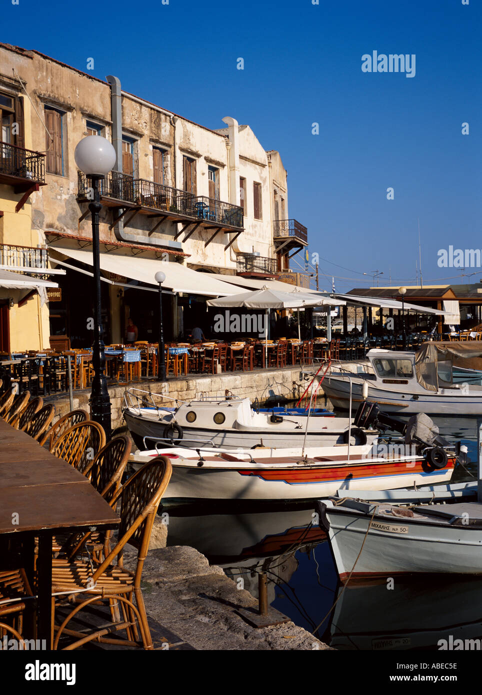 Greece Crete Rethymno Venetian harbour Stock Photo - Alamy