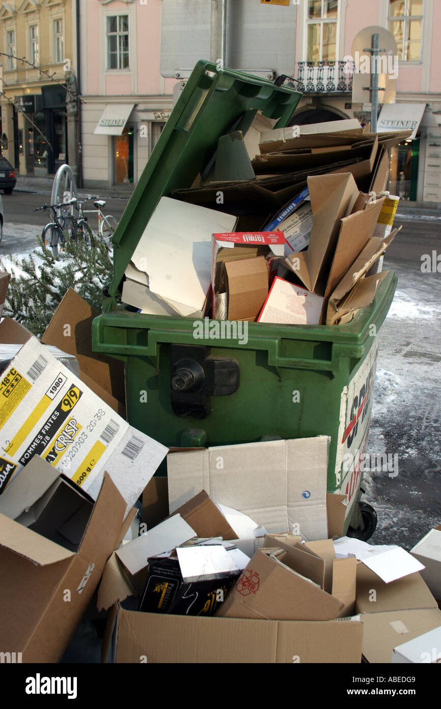 Waste paper - collecting point Stock Photo - Alamy