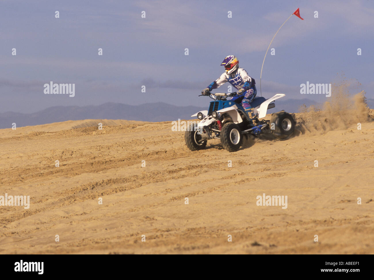 Quadrunner riding on the sand dunes of Pismo Beach, California Stock ...