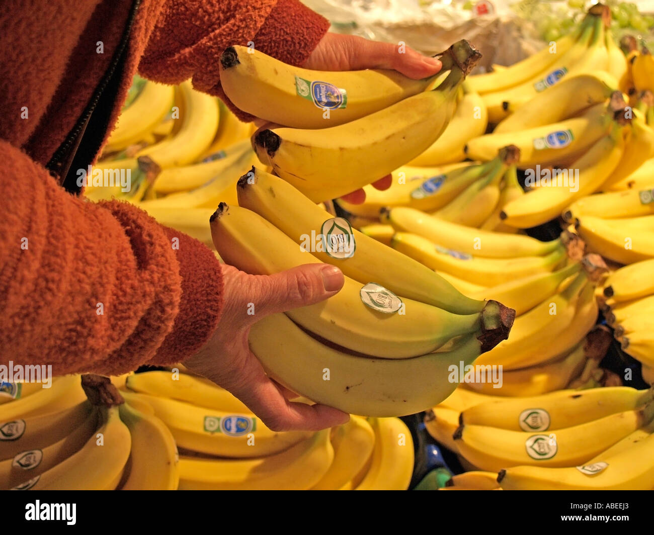 person consumer shopping in supermarket in department for fruit with ...