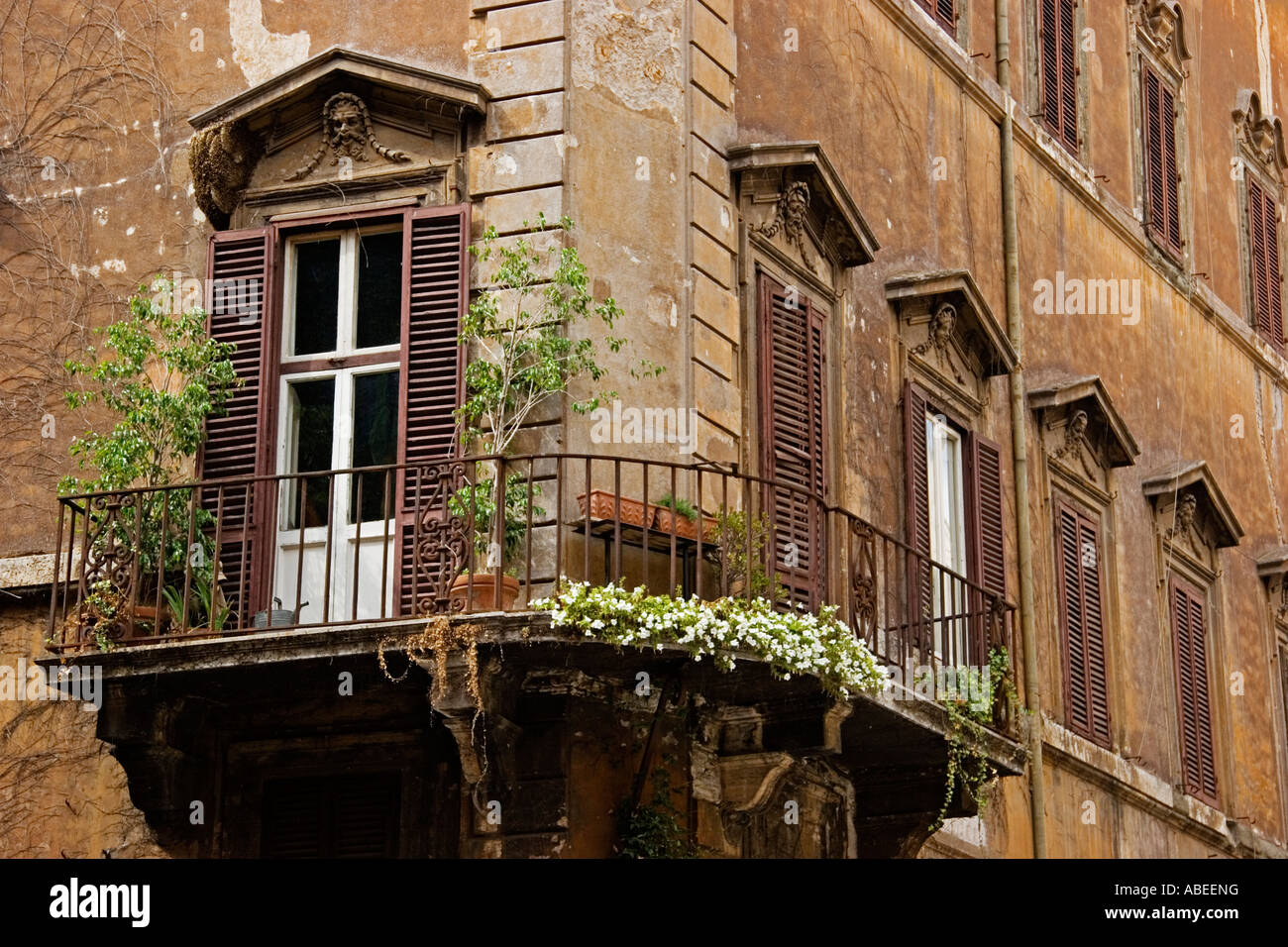 Balcony view Rome Italy Stock Photo - Alamy