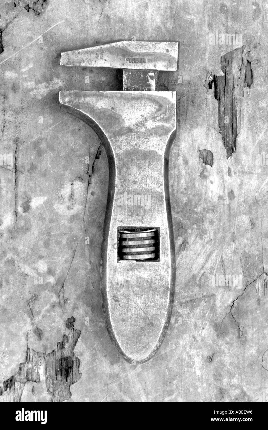 Old Adjustable Spanner Stock Photo - Alamy