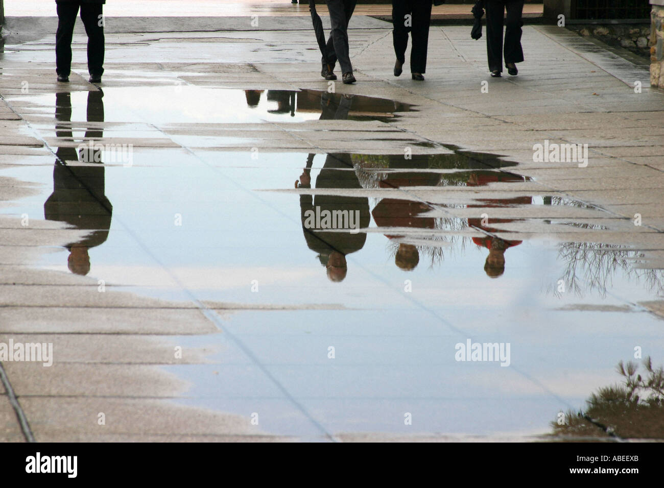 people in a puddle Stock Photo - Alamy