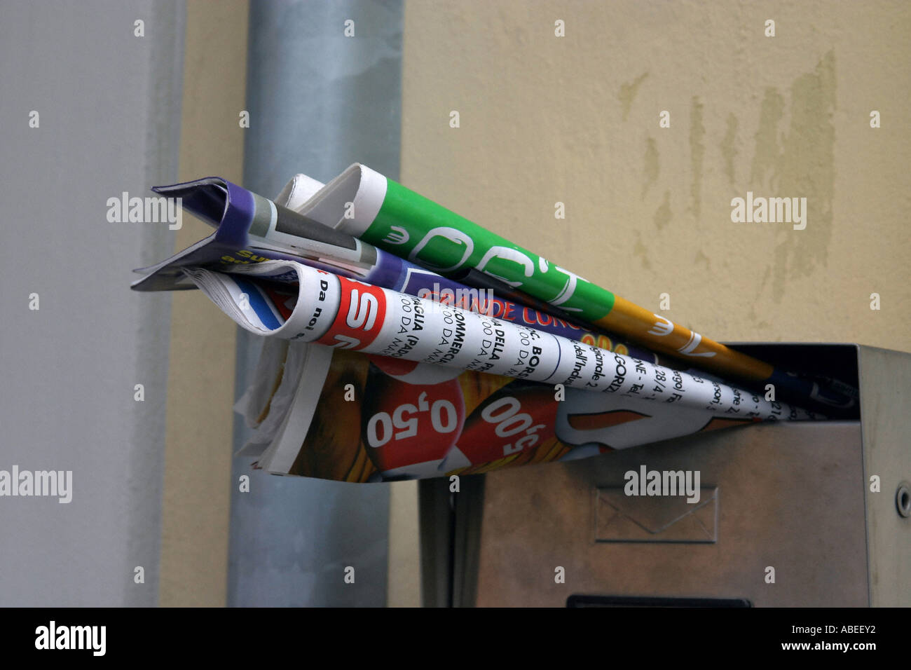 Advertisement in mail box Stock Photo - Alamy