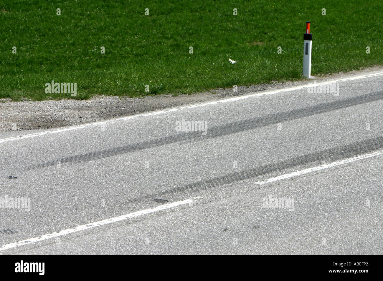 Brake trace on a road Stock Photo - Alamy
