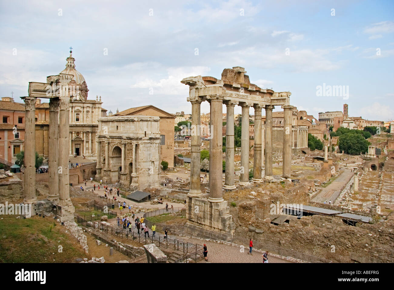 Panoramic view of Forum Romanum Rome Italy Stock Photo - Alamy