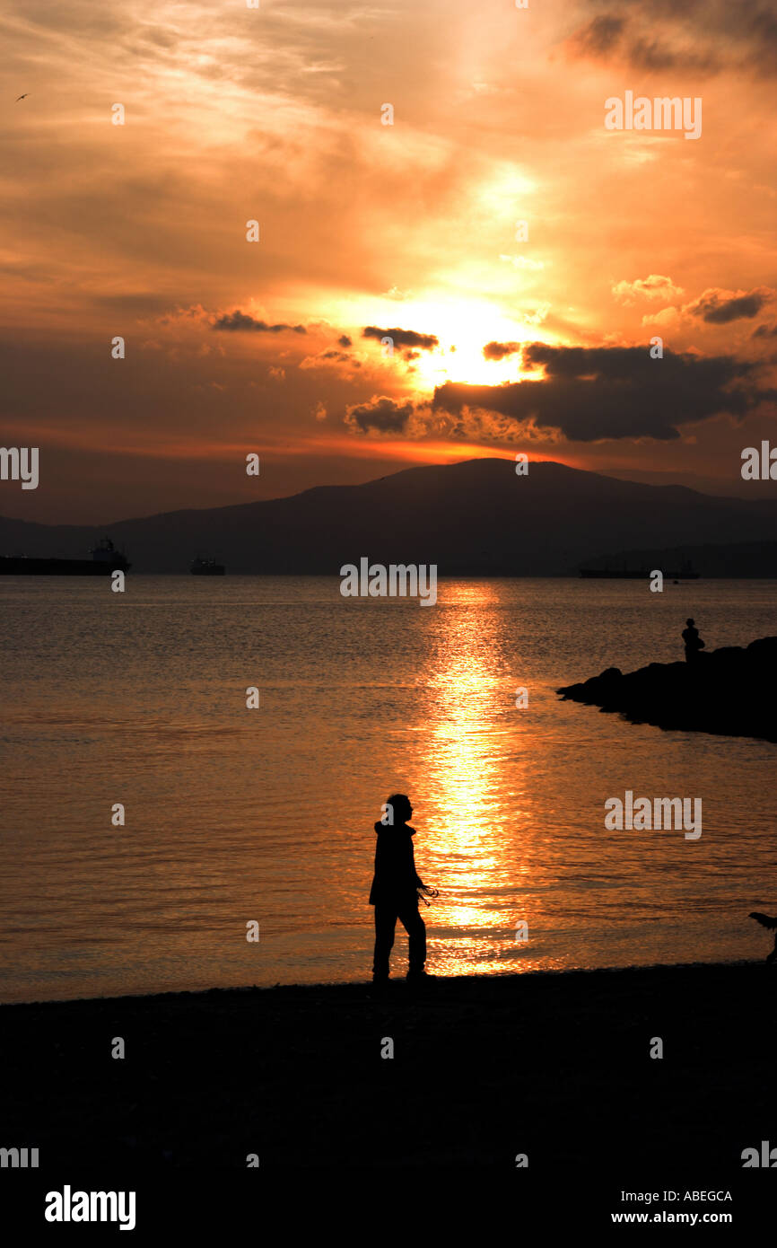 Sunset from Sunset beach in Vancouver BC Canada Stock Photo - Alamy