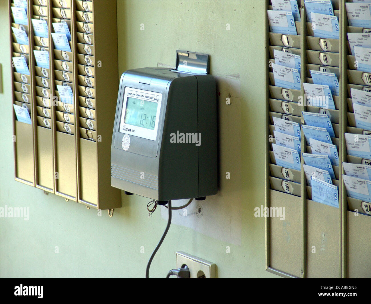 time clock;attendance recorder;check clock;time clock Stock Photo - Alamy