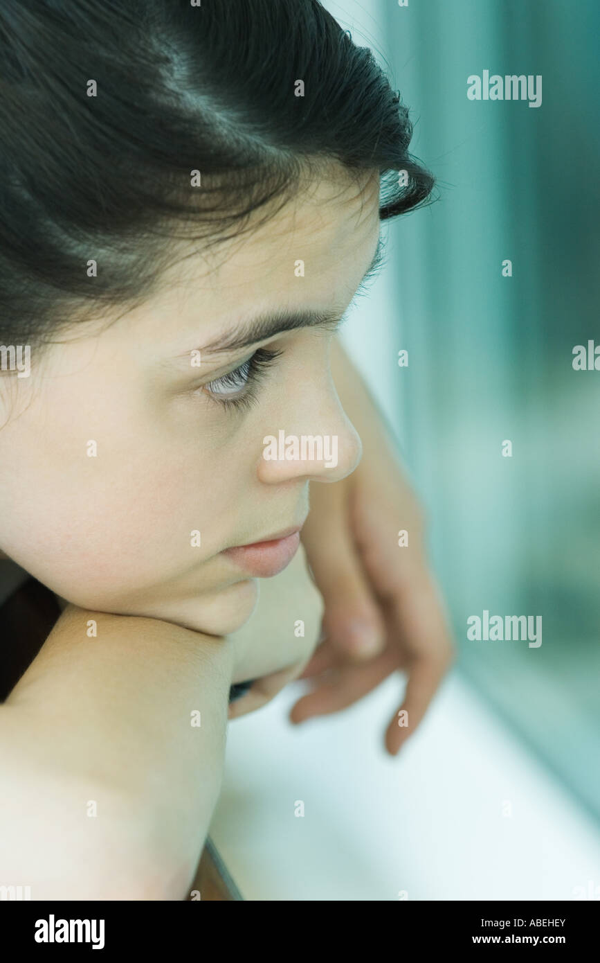 Teen girl, profile Stock Photo - Alamy