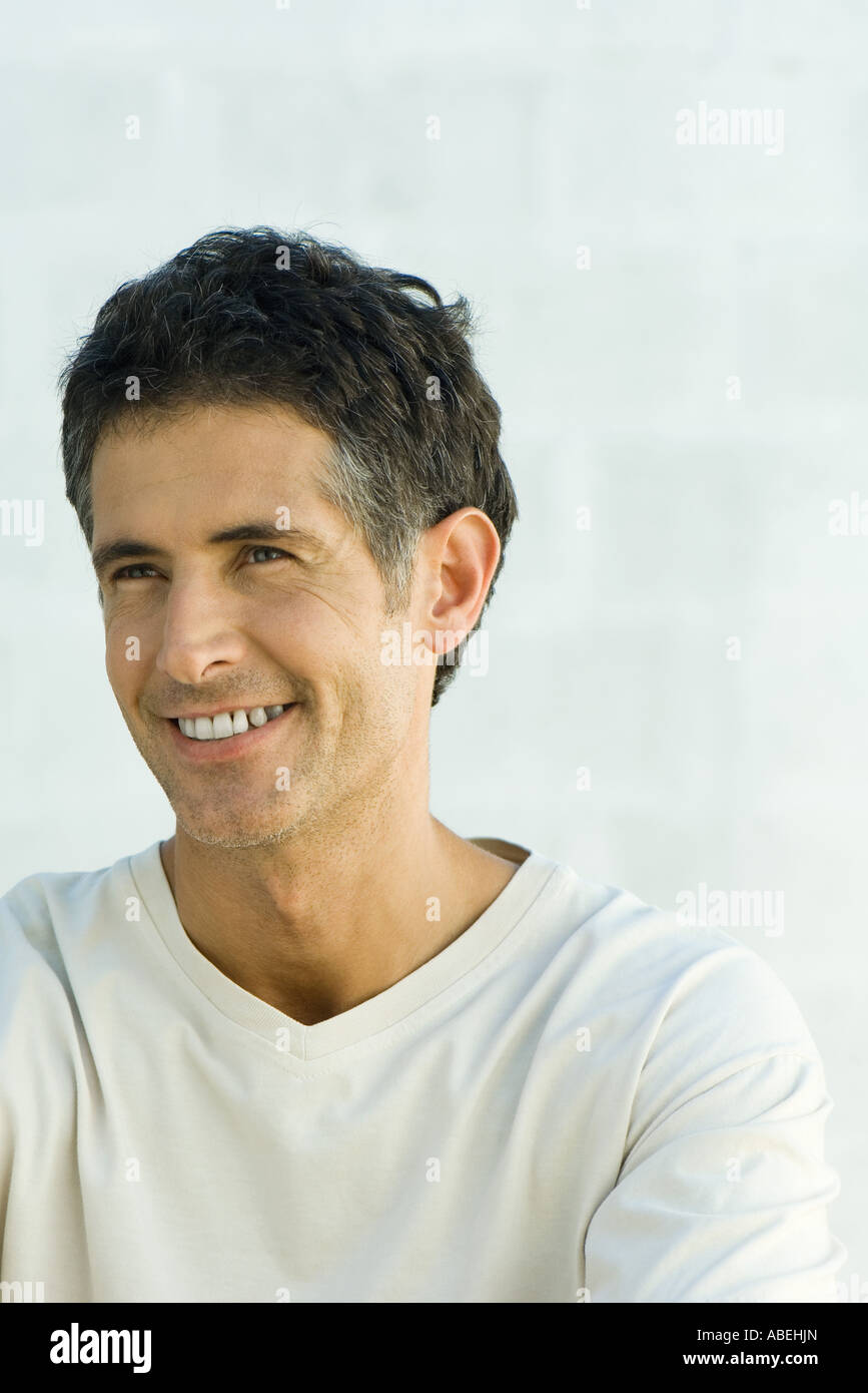 Man smiling, head and shoulders, portrait Stock Photo - Alamy Man smiling, head and shoulders, portrait Stock Photo - Alamy