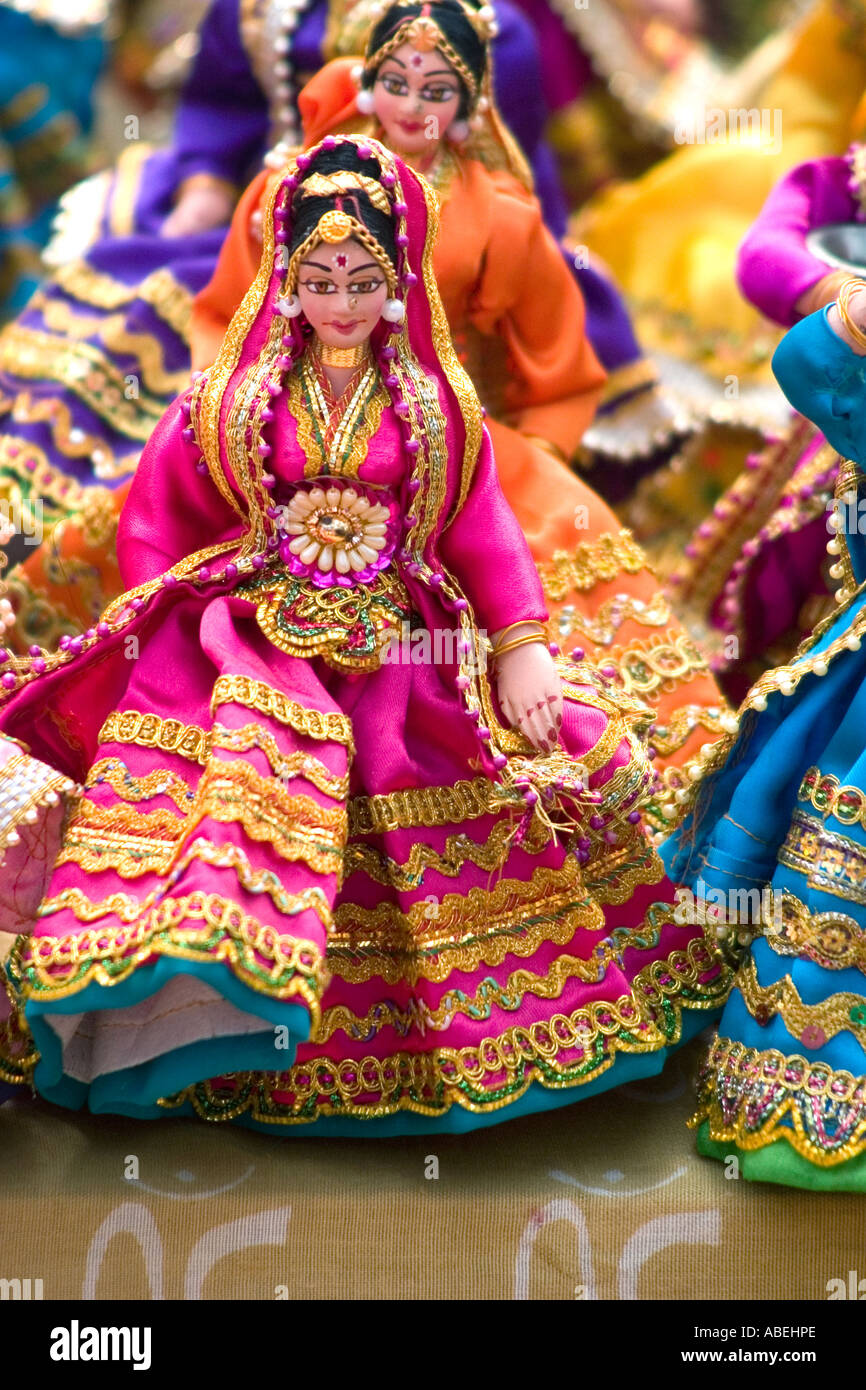Hand made puppets at famous Anjuna Hippy market in Goa in India Stock ...