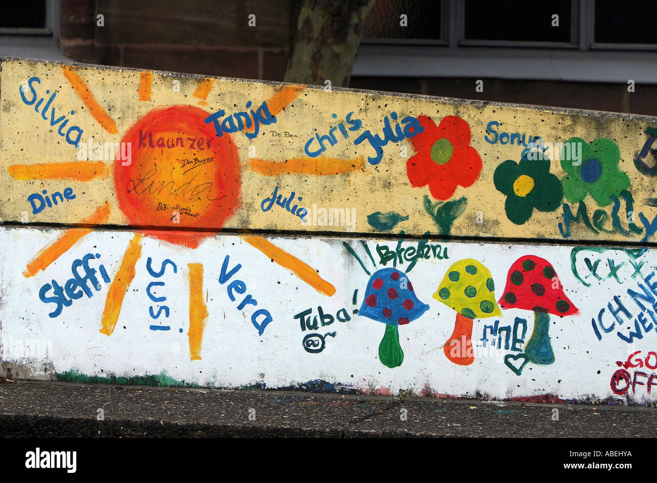 Graffiti with first names Stock Photo - Alamy