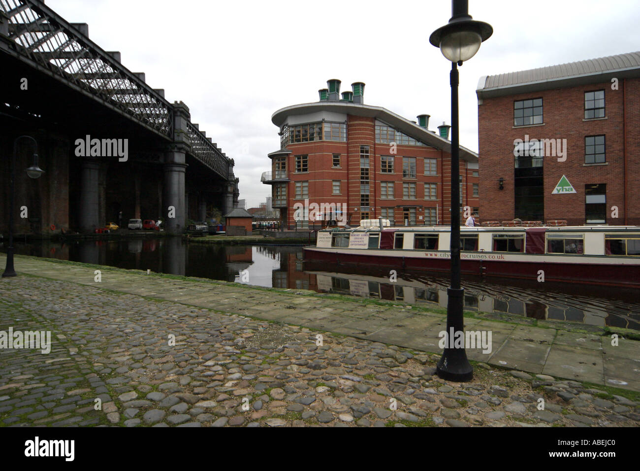 Victorian ironwork Bridge and development at Castlefield, Manchester UK ...