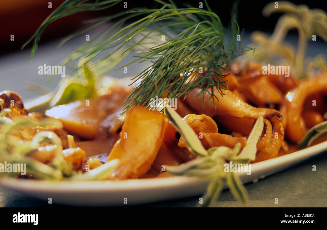 turkey aegean coast turkish food olu deniz close up of squid Stock ...