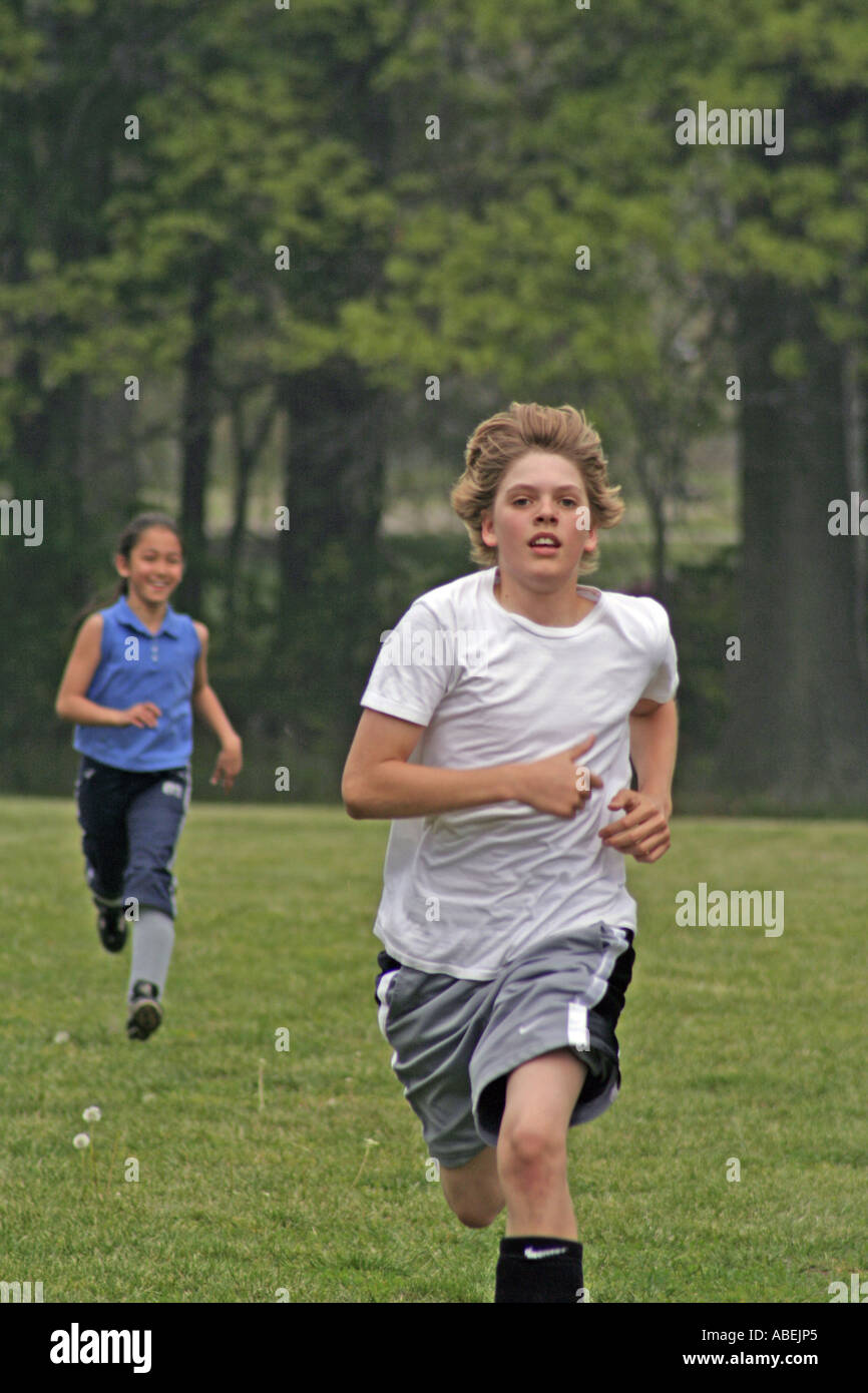 Young Athletes Running in a Competitive Outdoor Sports Environment ...