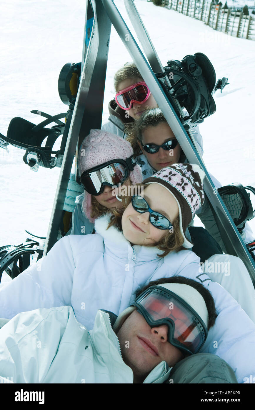 Children Ski Row High Resolution Stock Photography and Images - Alamy
