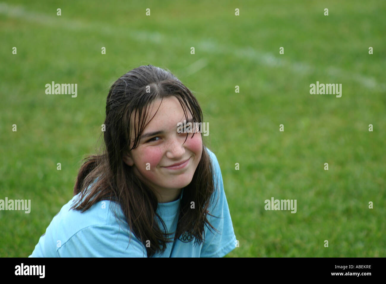 Female soccer player taking break hi-res stock photography and images ...