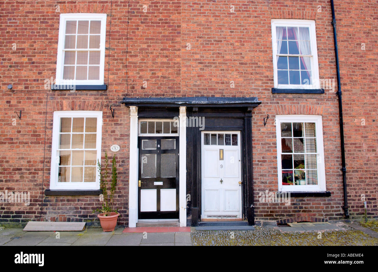 Victorian terraced house at Llanidloes Powys Mid Wales UK Stock Photo ...
