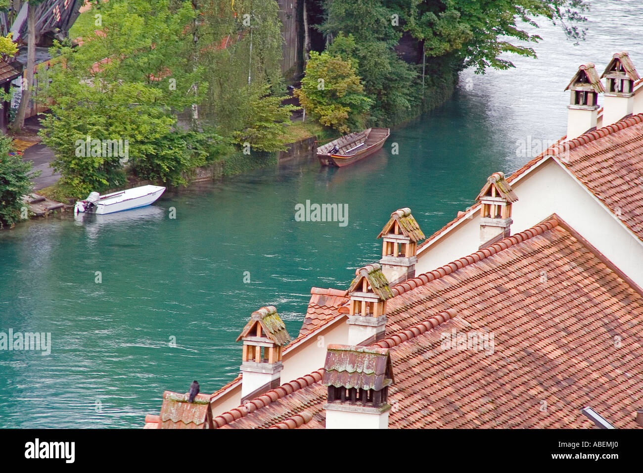 house Europe travel canal water home sea history river tree boat Stock ...