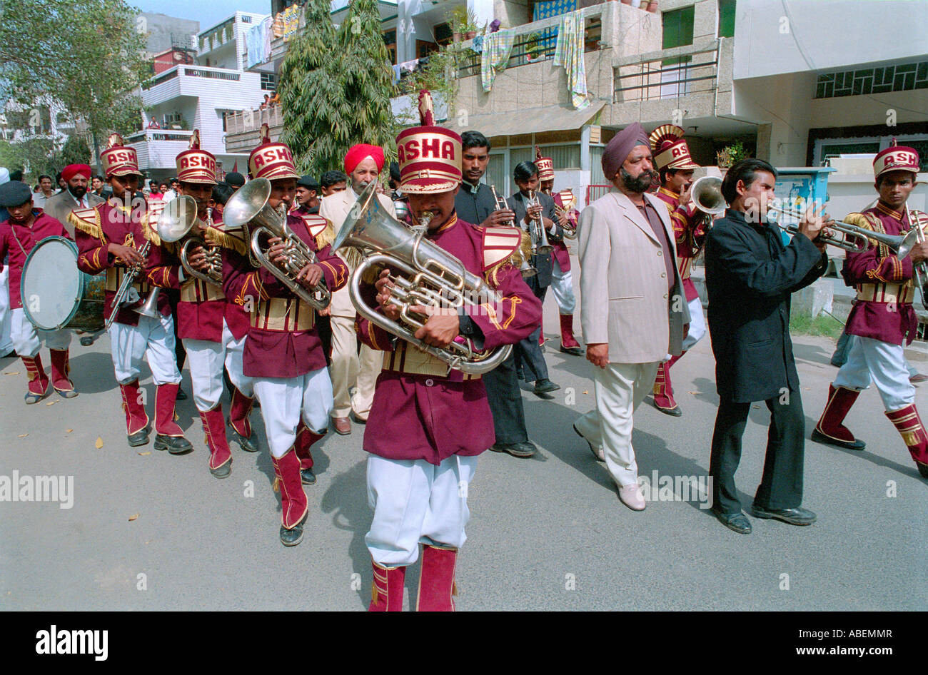 Indian Sikh wedding procession Stock Photo - Alamy