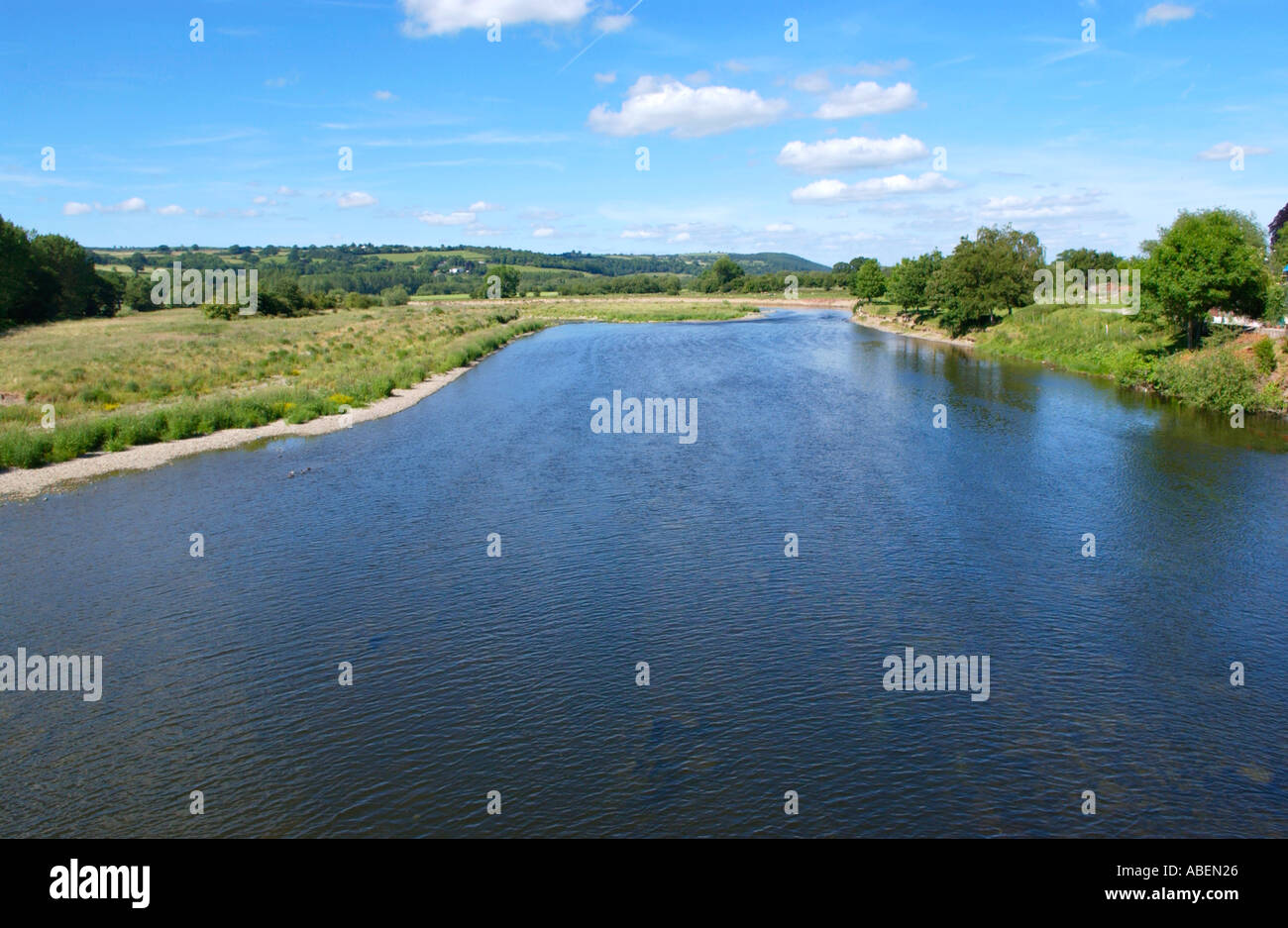River Wye at Glasbury near Hay on Wye Powys Wales UK Stock Photo - Alamy