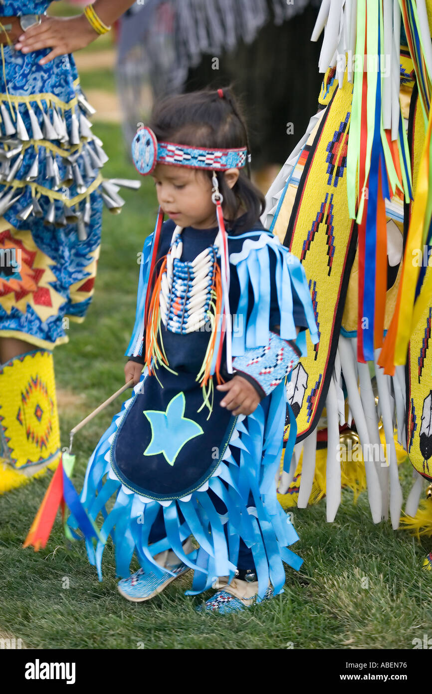 Young Native American in full regalia during a powwow in northern Utah ...