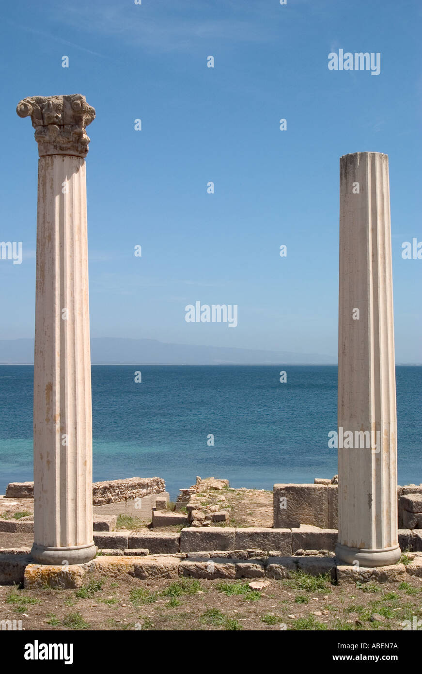 First Century Roman temple corinthian columns at Tharros. Sinis ...