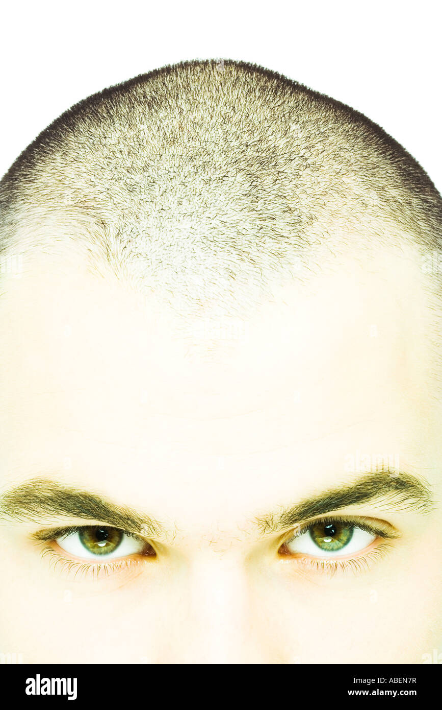 Young man's head, high section, close-up Stock Photo - Alamy
