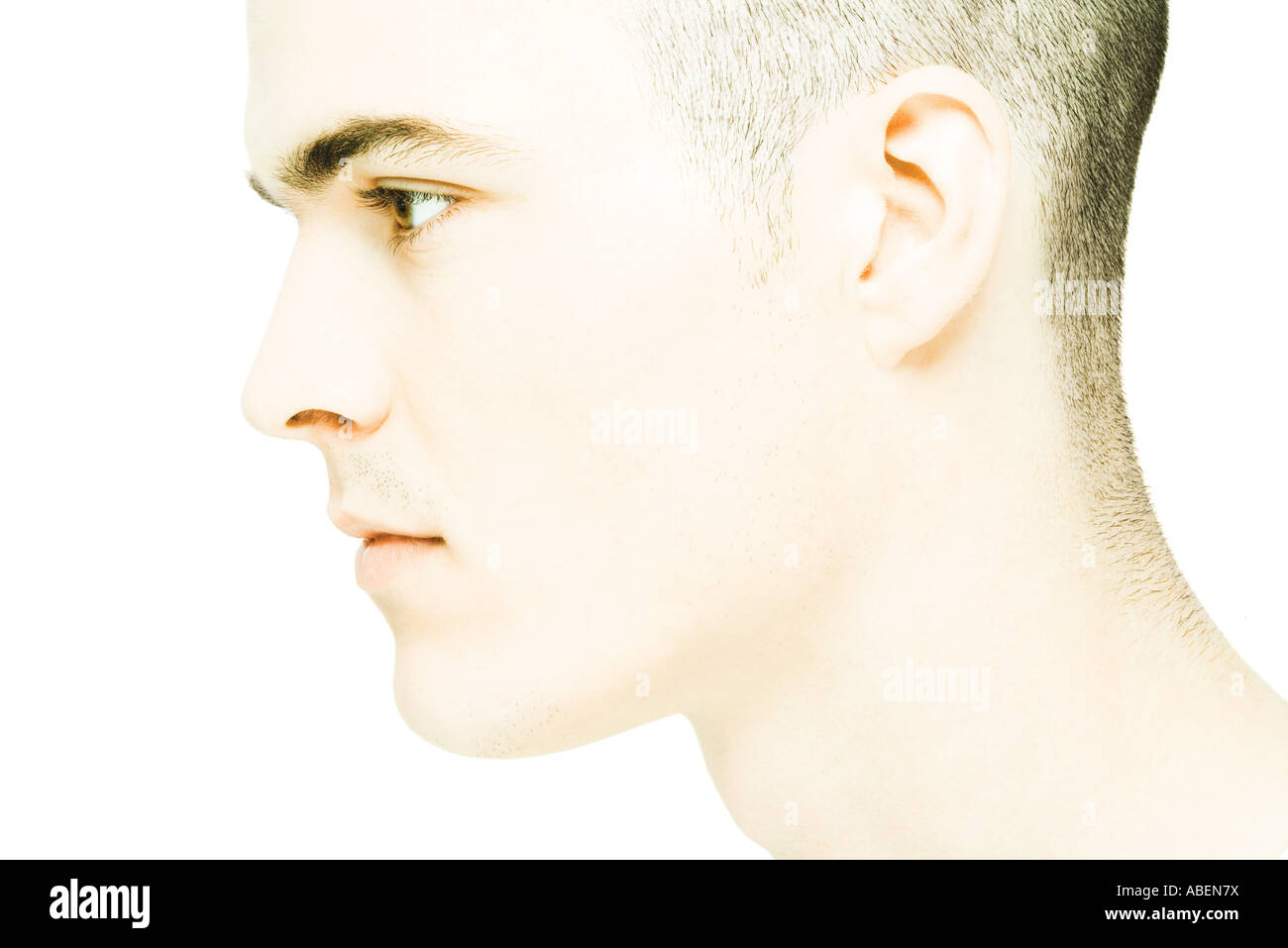Young man's face, profile Stock Photo - Alamy