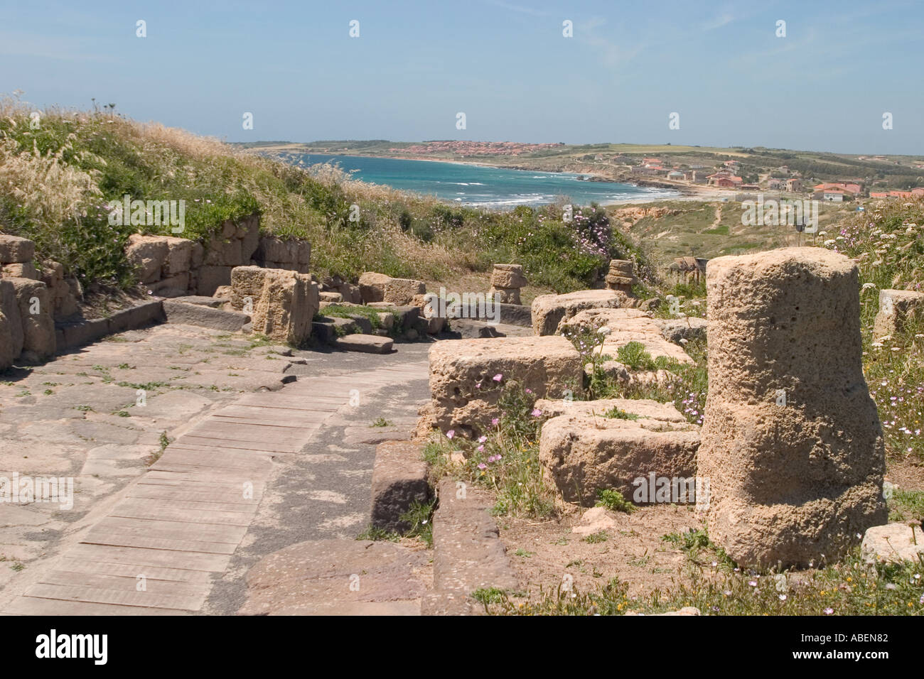 Roman ruins of Tharros. Sinis Peninsula, Oristano Province, Sardinia ...