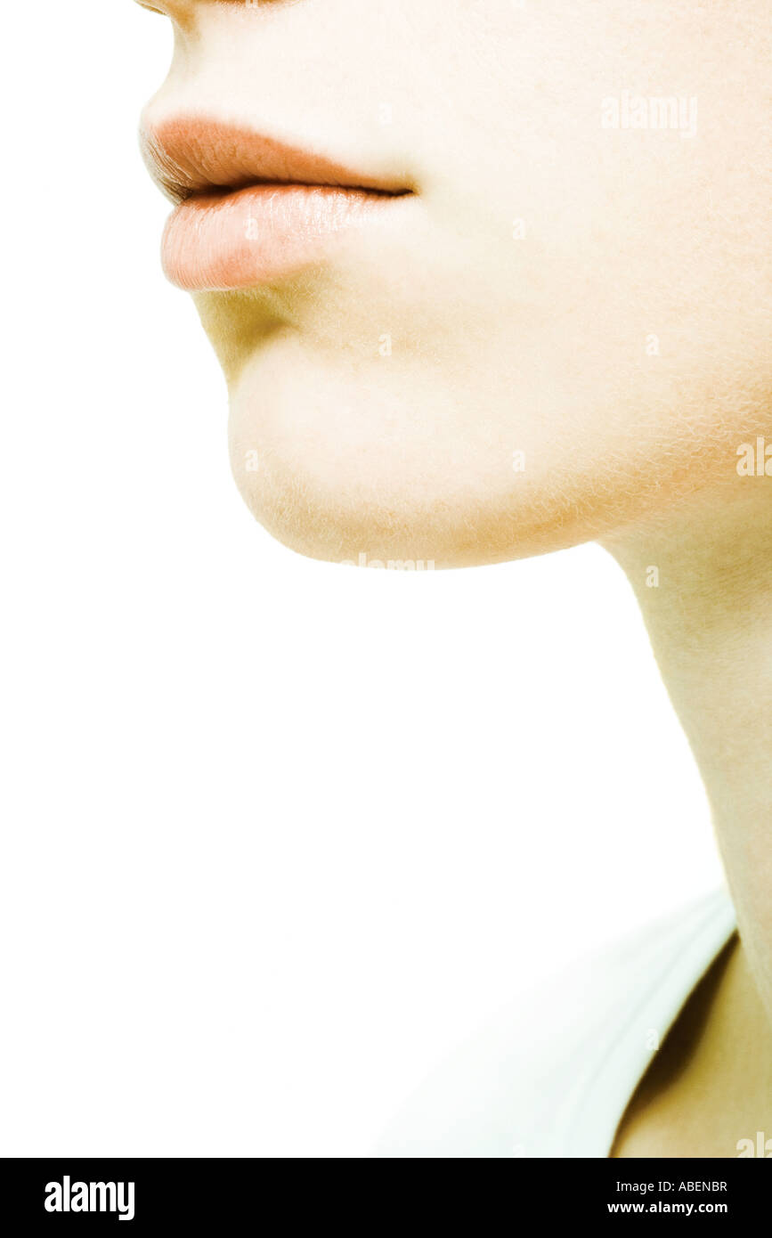Teen girl's lower face, close-up Stock Photo - Alamy