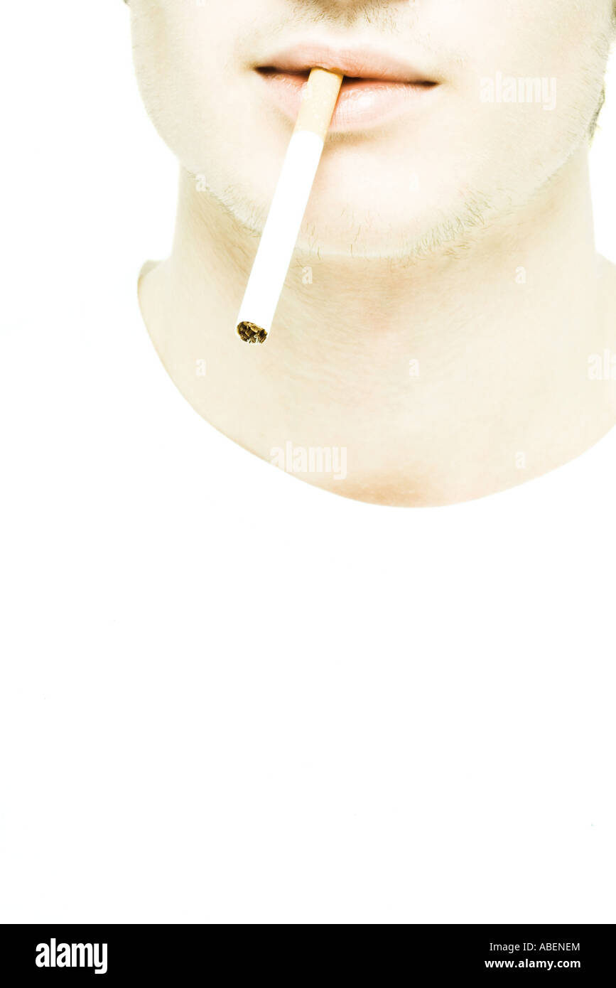 Mans face smoking hi-res stock photography and images - Alamy