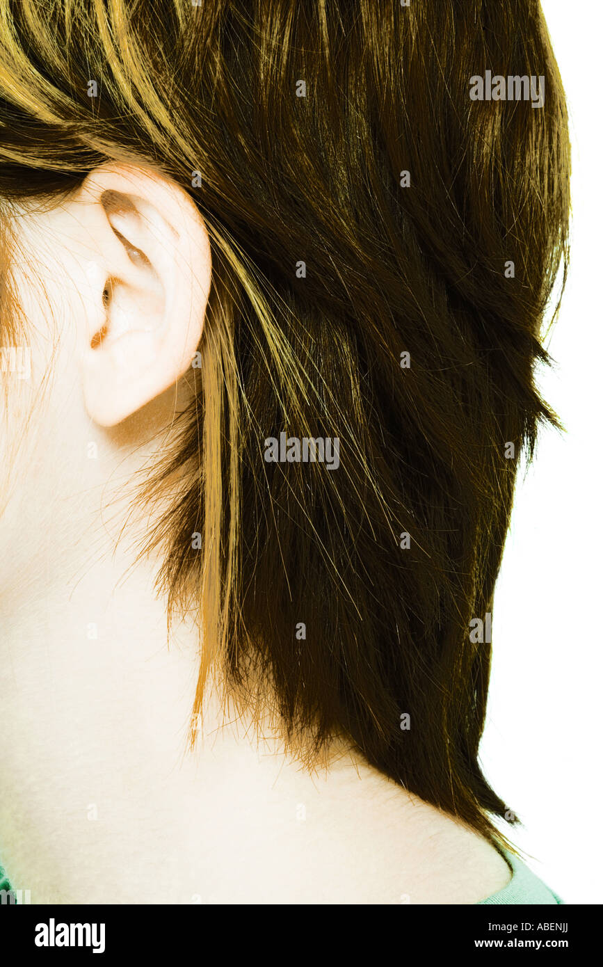 Young woman's nape, extreme close-up Stock Photo - Alamy