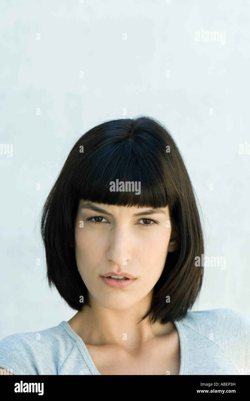 Woman, looking at camera, portrait Stock Photo - Alamy