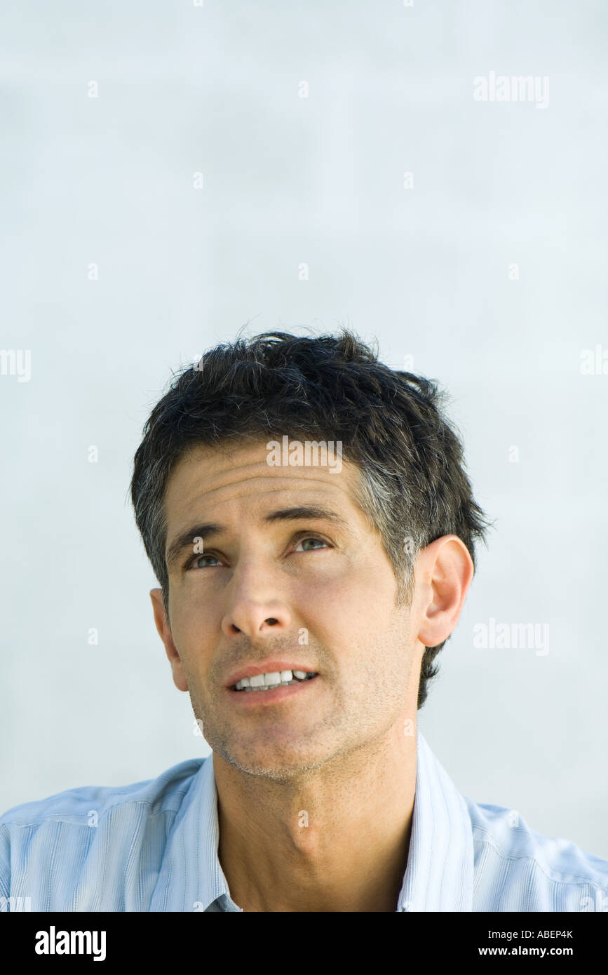 Man, looking up, portrait Stock Photo - Alamy