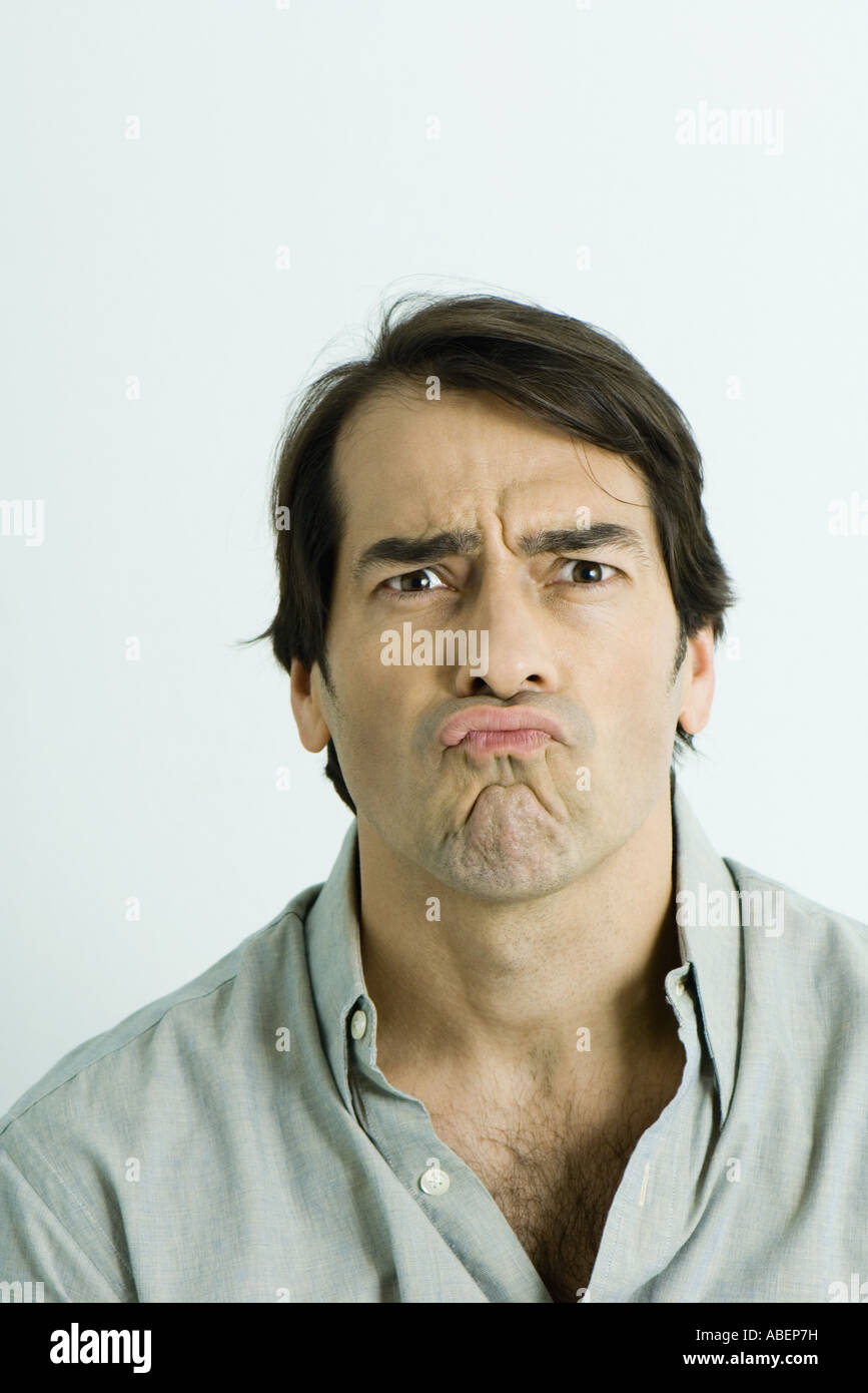 Man making face, portrait Stock Photo - Alamy
