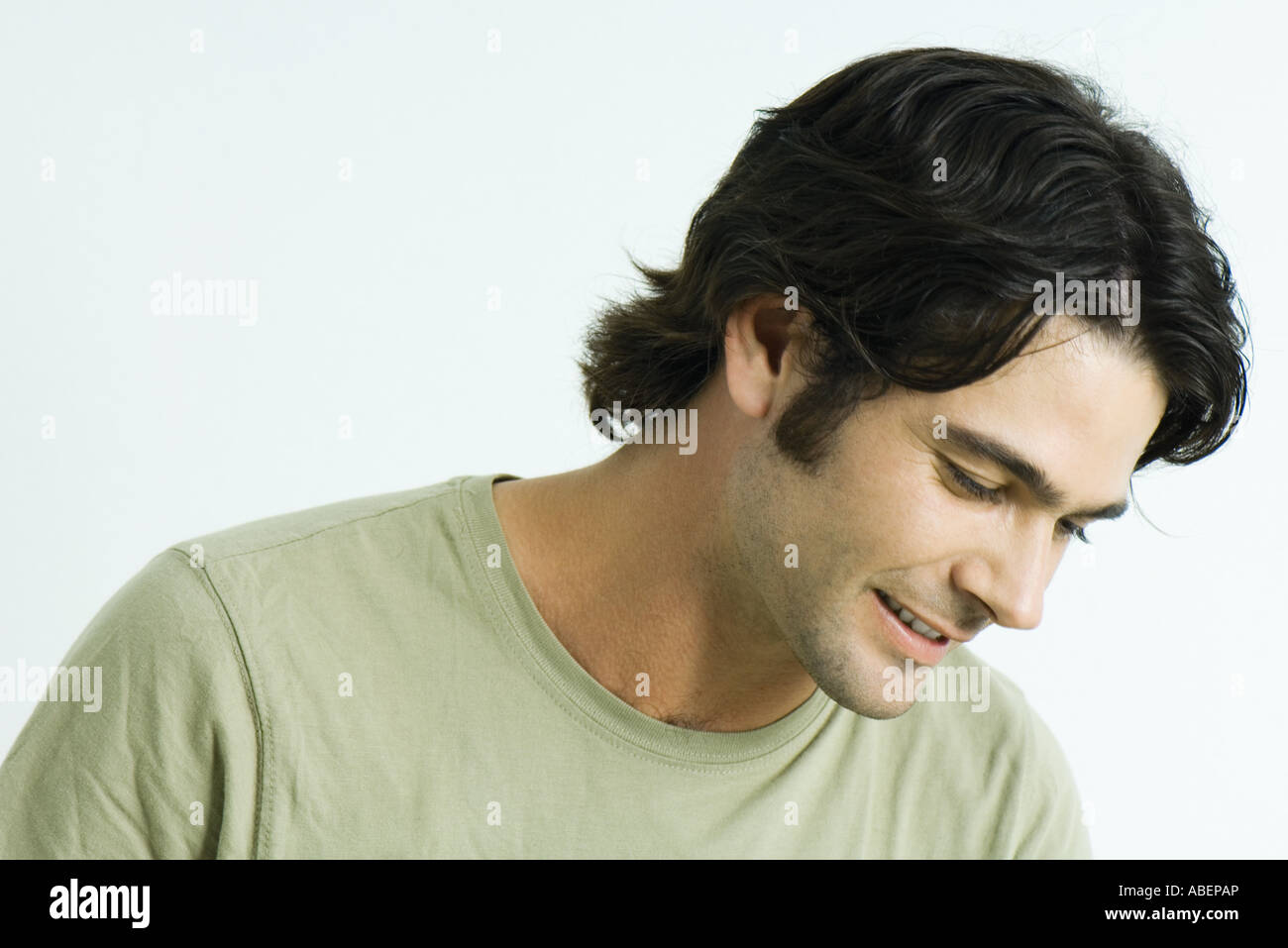 Man, head down, portrait Stock Photo - Alamy