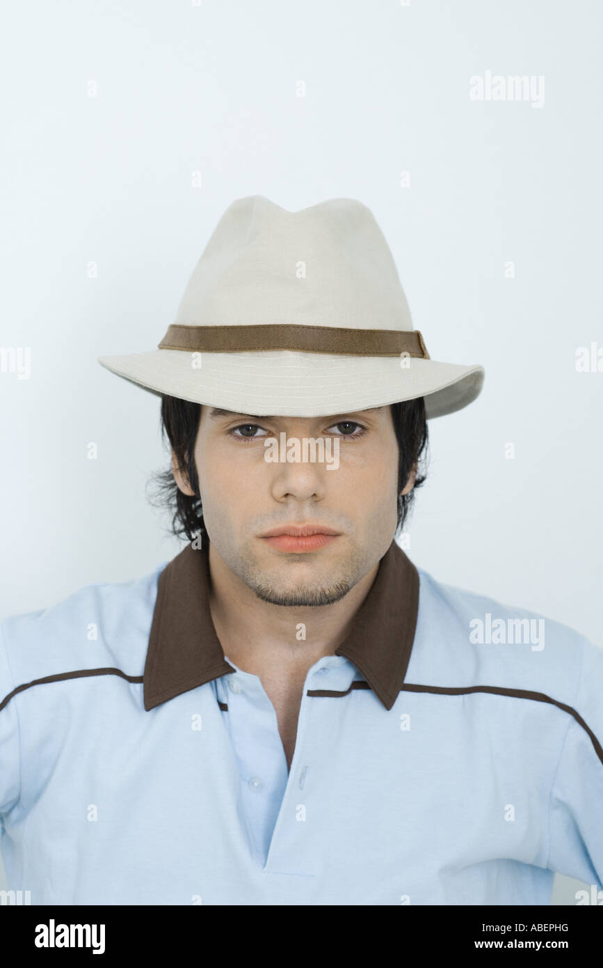 Young man wearing hat, portrait Stock Photo - Alamy