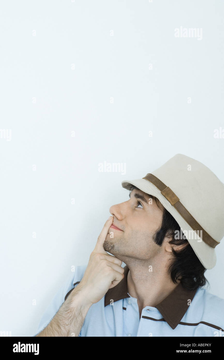 Man finger over lip hi-res stock photography and images - Alamy