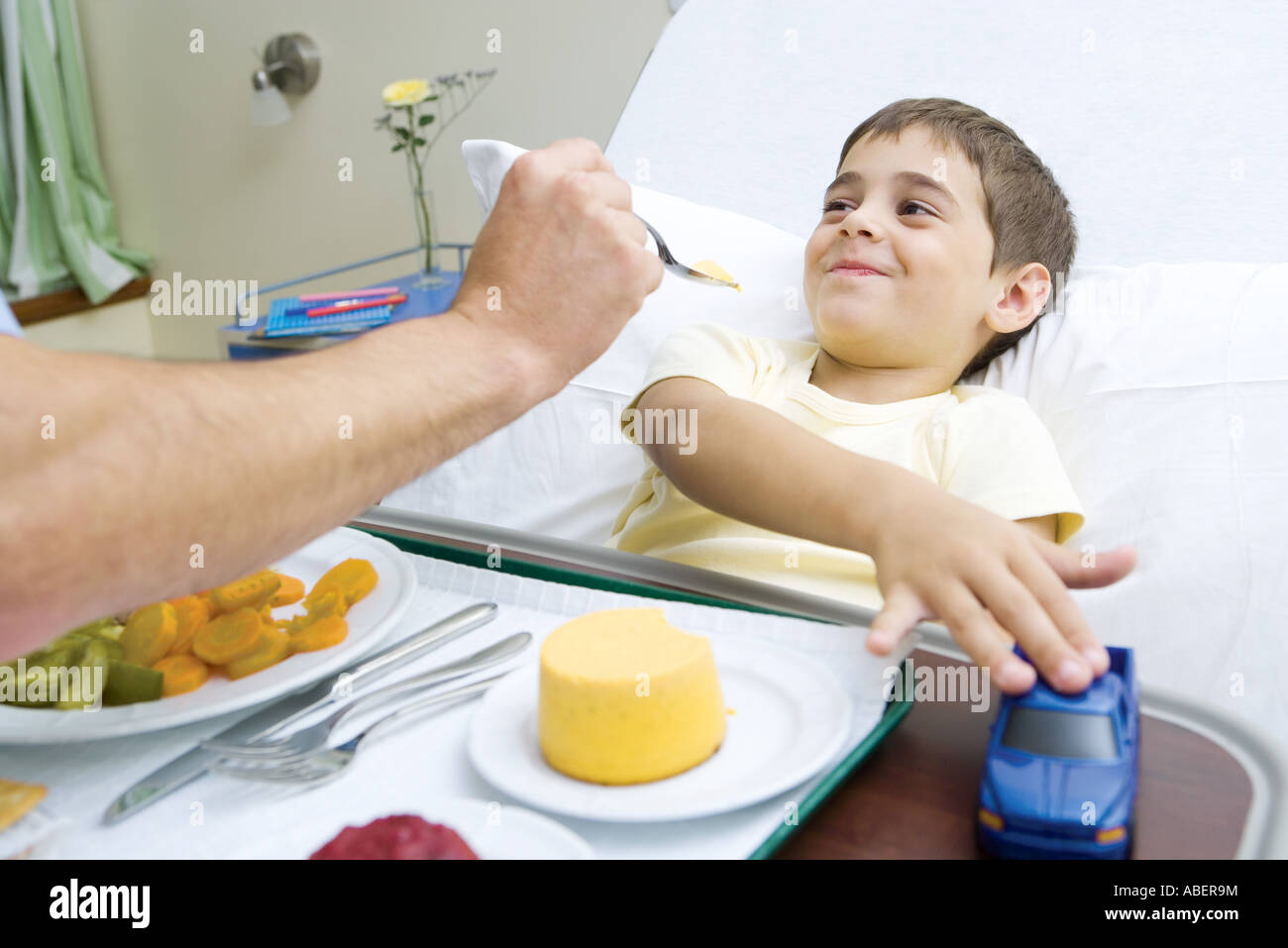 Hospital patient eating dinner hi-res stock photography and images - Alamy