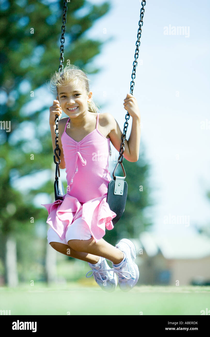 Child on swing Stock Photo - Alamy