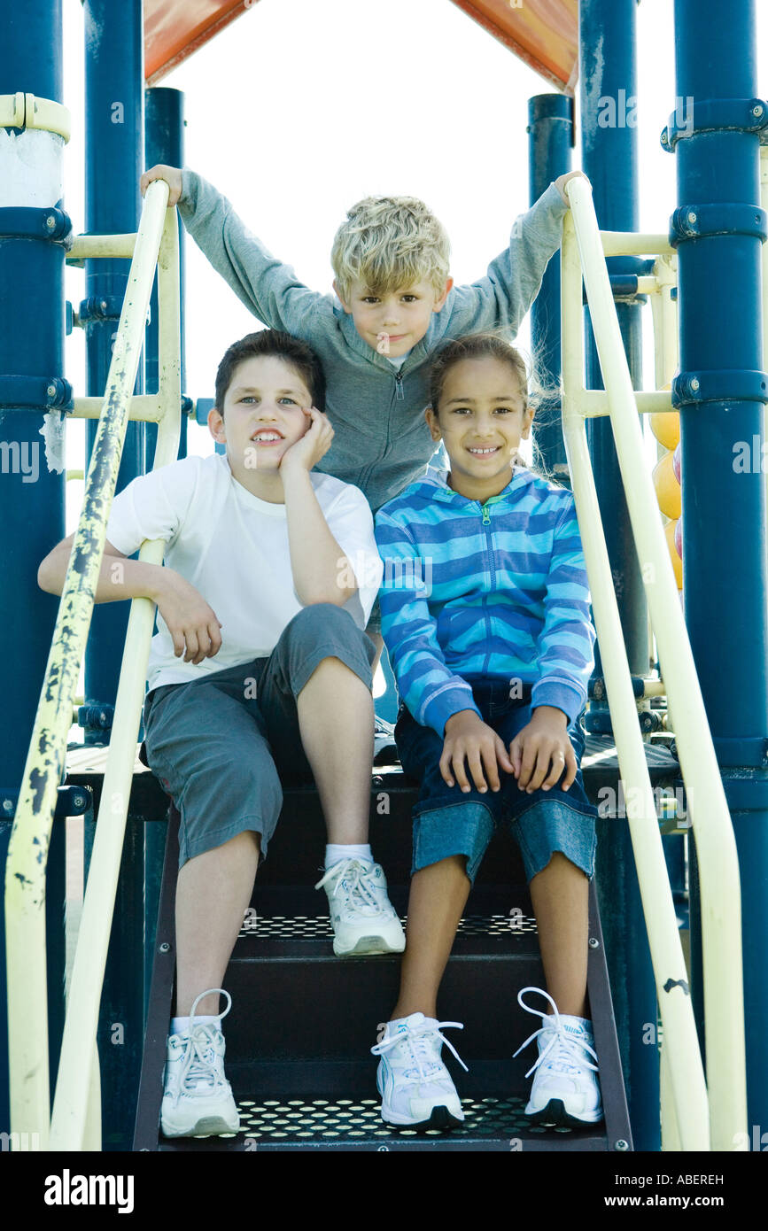 Children on playground equipment Stock Photo - Alamy