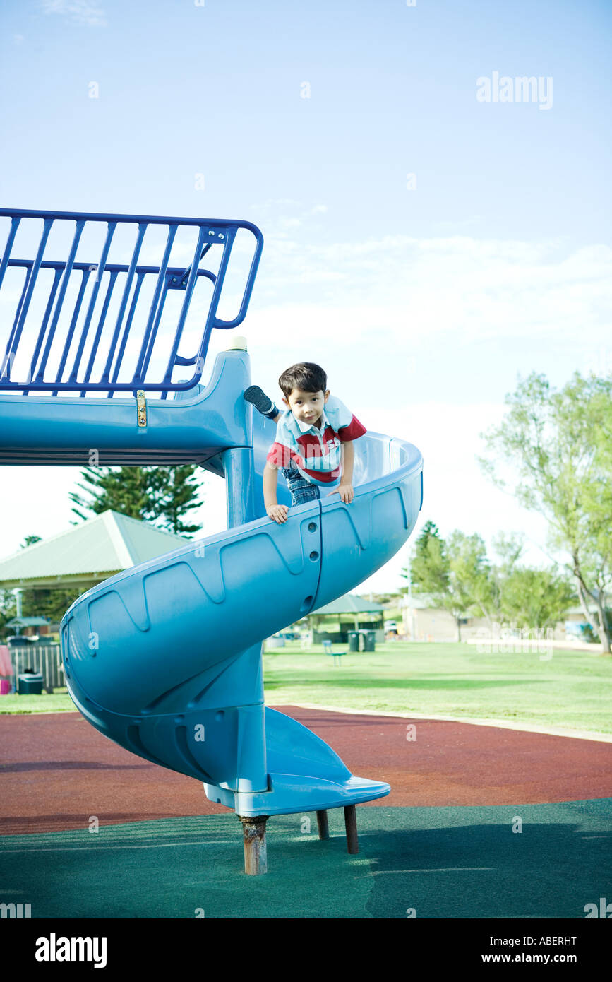 Child on playground equipment Stock Photo - Alamy