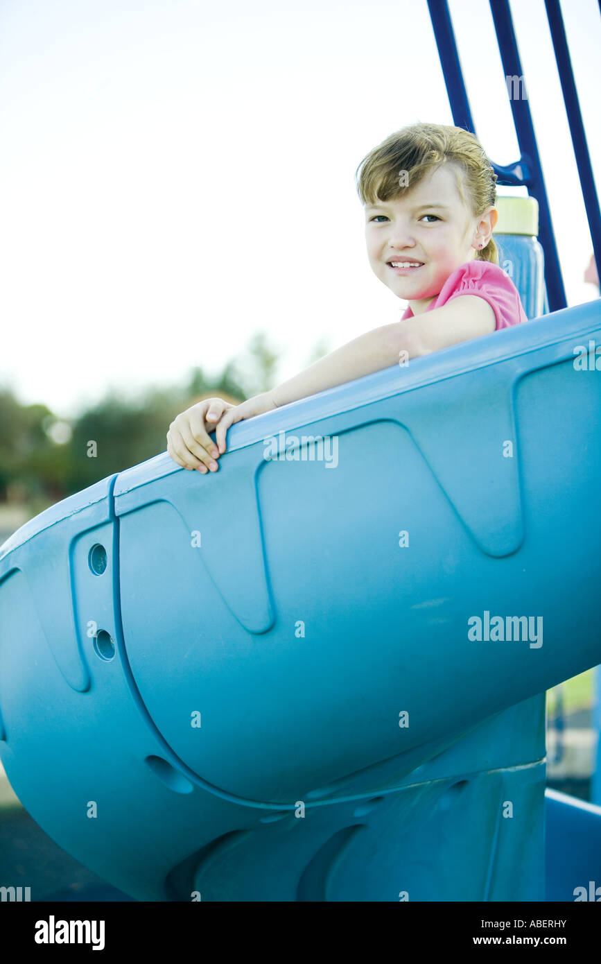 Child on playground equipment Stock Photo - Alamy