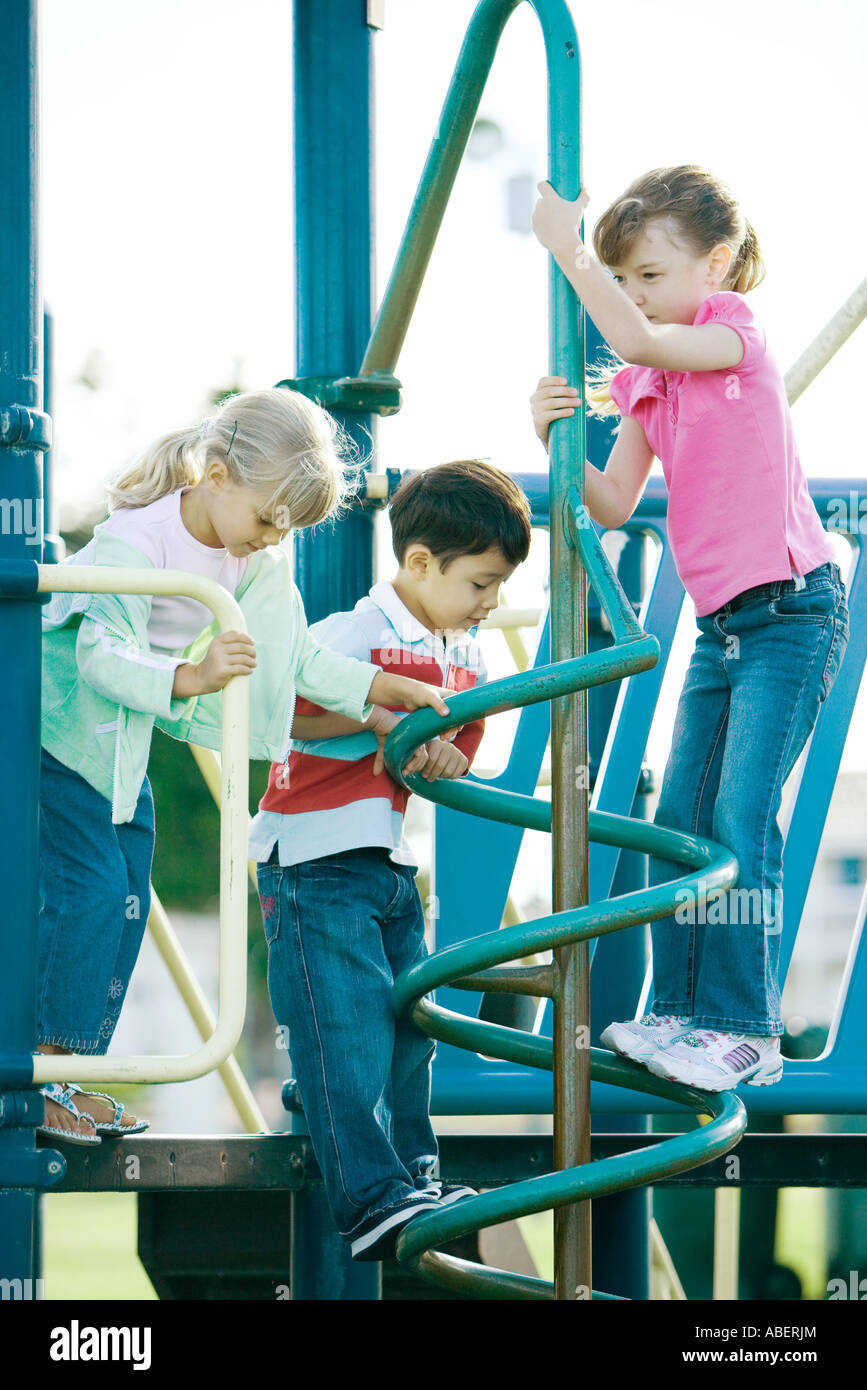 Children on playground equipment Stock Photo - Alamy