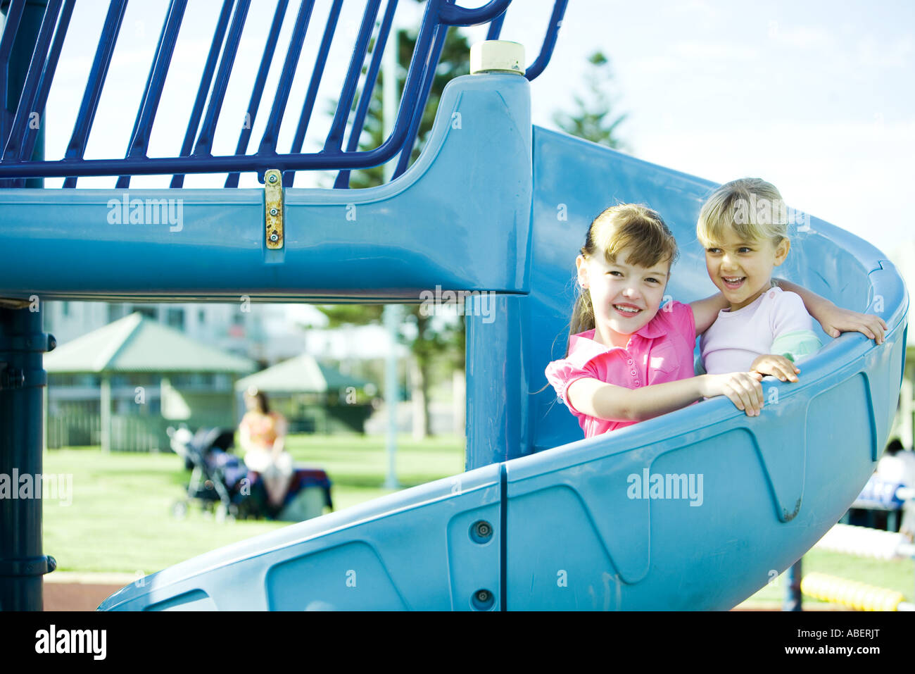 Children on playground equipment Stock Photo - Alamy