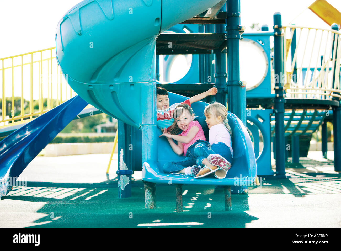 Children on playground equipment Stock Photo - Alamy