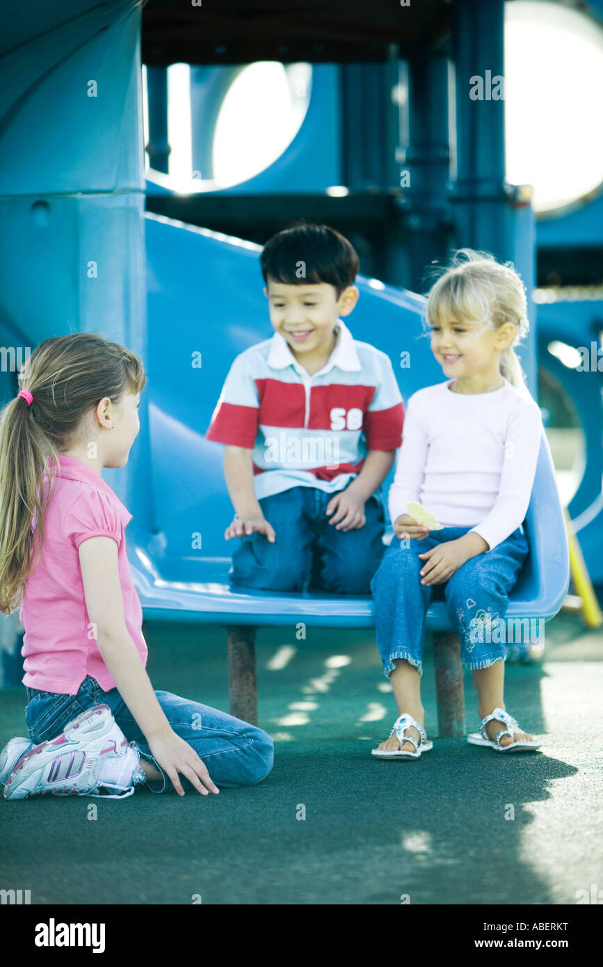 Children on playground equipment Stock Photo - Alamy