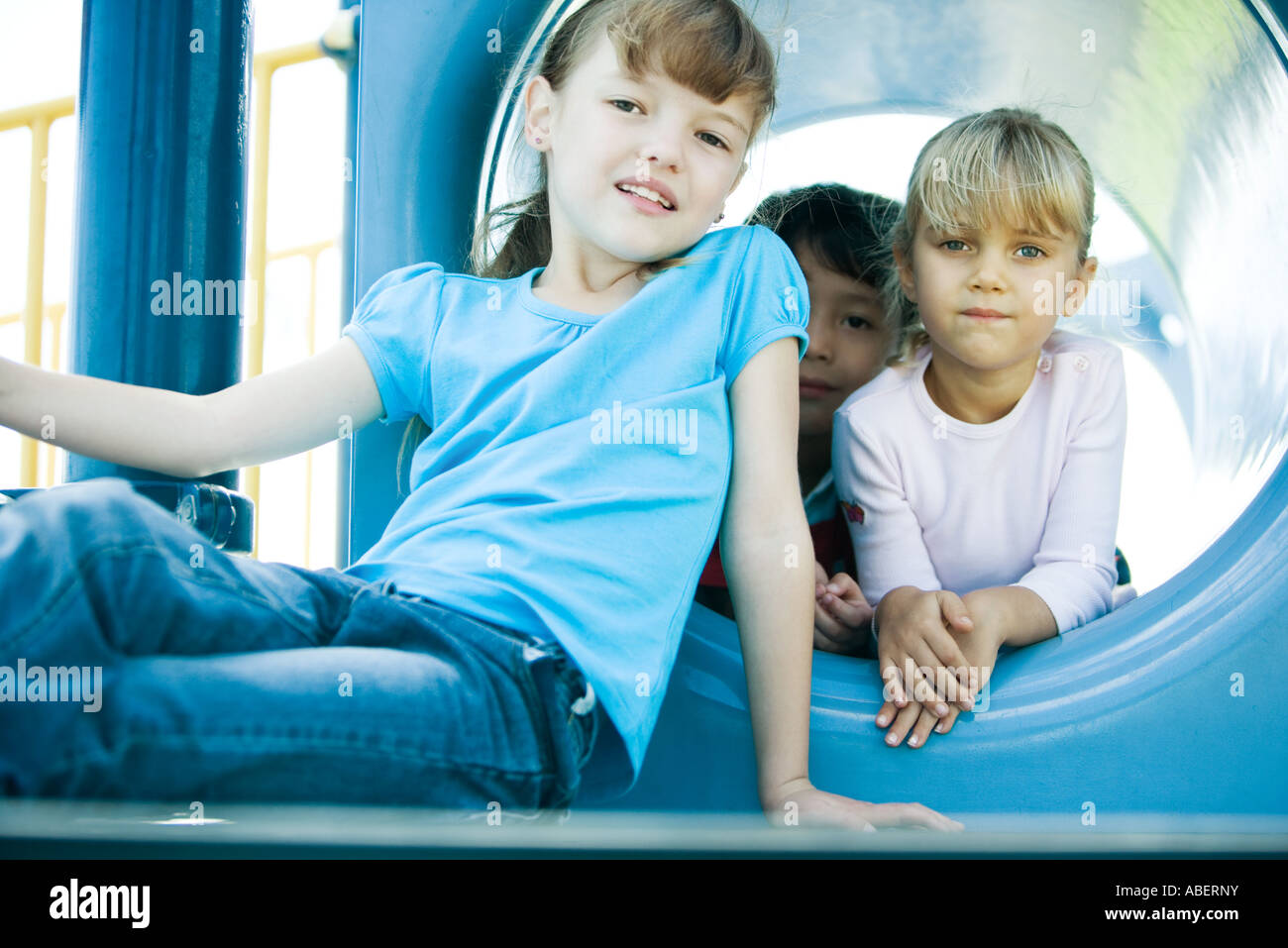 Children on playground equipment Stock Photo - Alamy