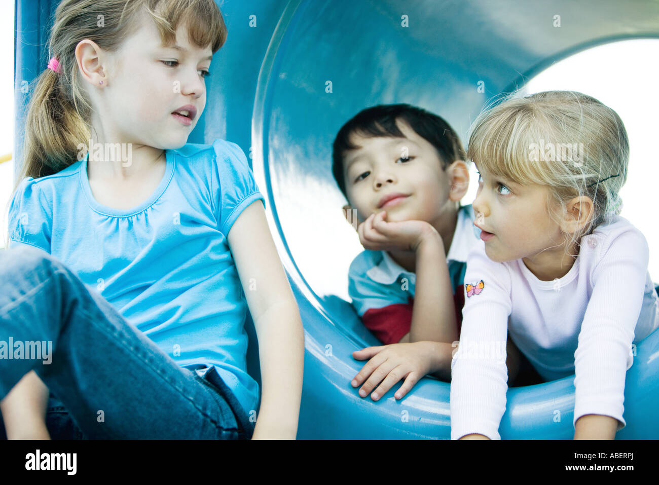 Children on playground equipment Stock Photo - Alamy
